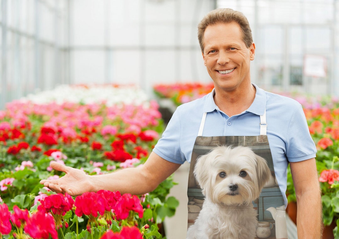 Little White Shih Tzu Chef Apron | Pet Parent Gifts | Dog Mom | Kitchen ...