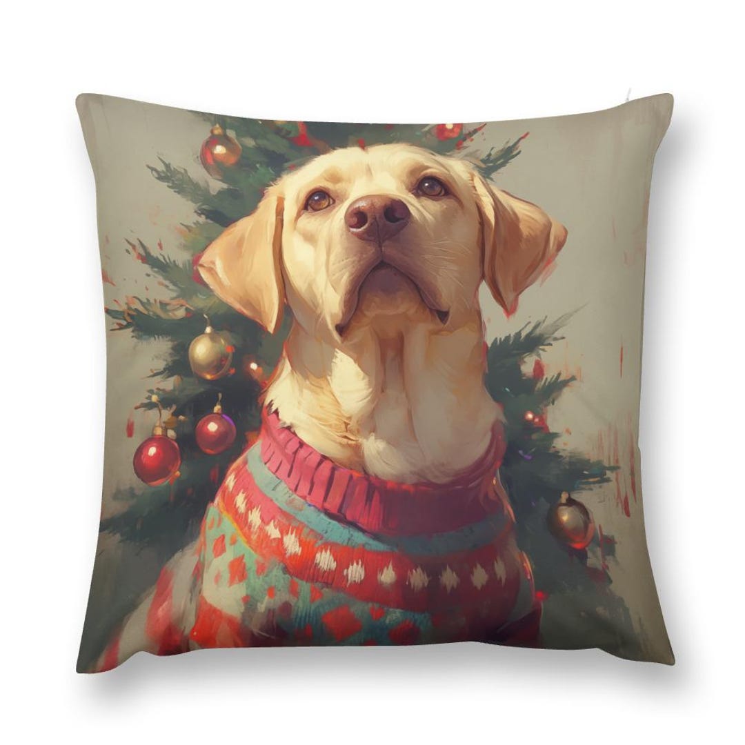 Yellow Labrador Pet Painting Ugly Christmas Sweater Portrait ...