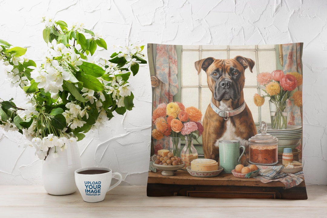 Boxer Dog Decor, Throw Pillow, Home Gifts, Farmhouse Kitchen Home Decor ...
