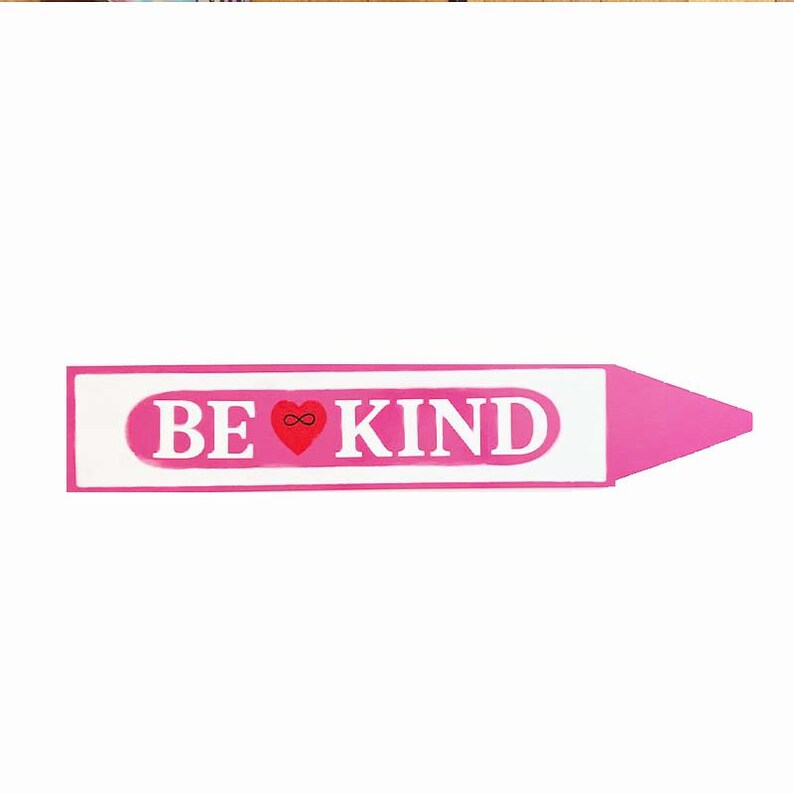 Letrero con la palabra BE KIND, crayón rosa - Etsy México
