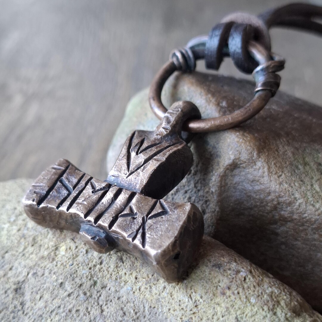 Solid Bronze Thor's Hammer Replica From Lolland , Pagan Heathen Amulet ...