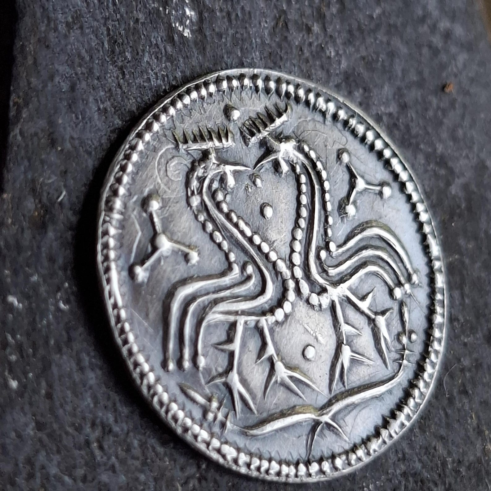Fine Silver Viking Ship Coin Replica, Hand Stamped Rooster Motif - Etsy