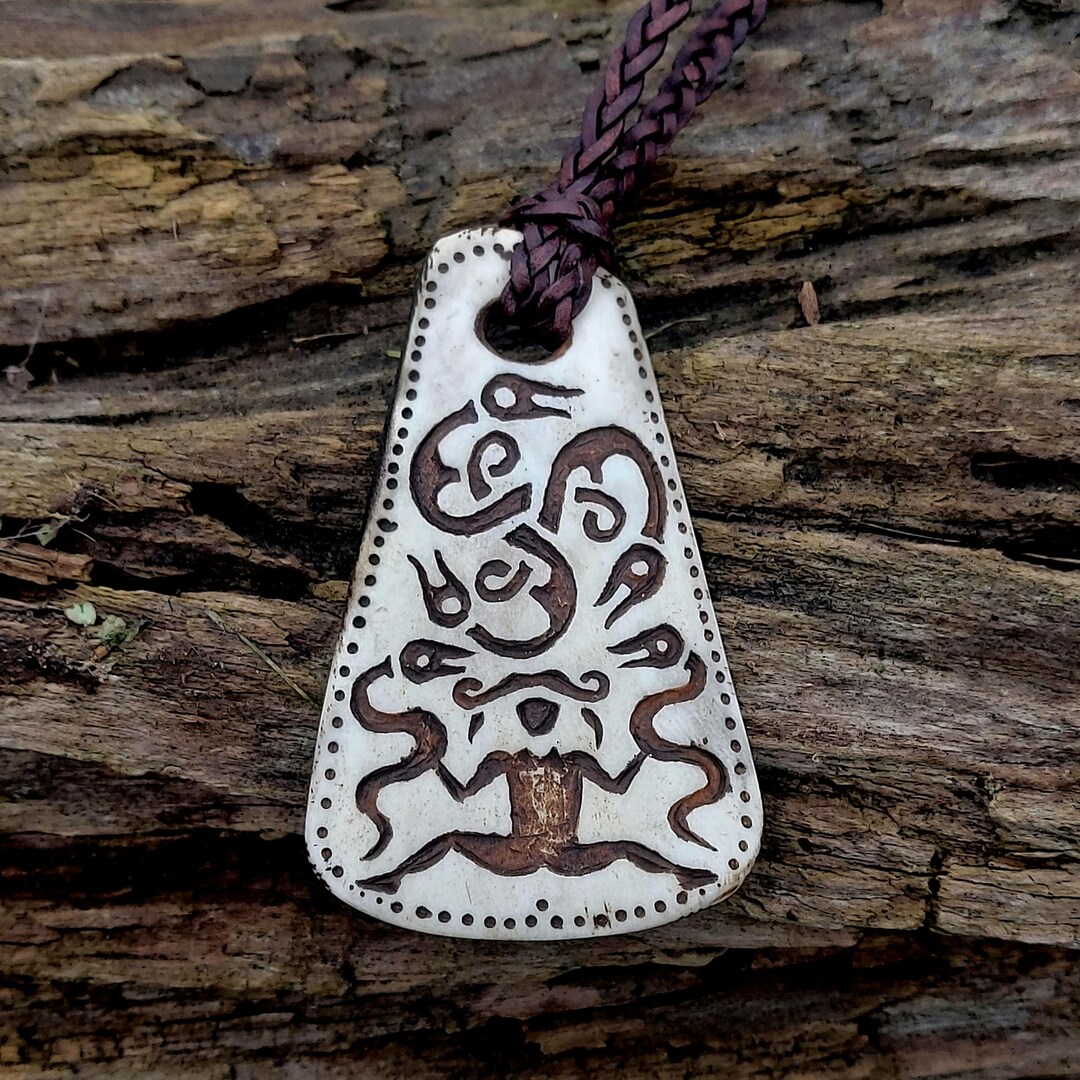 Carved Antler Celtic Vandel Snake Witch Pegan Talisman - Etsy