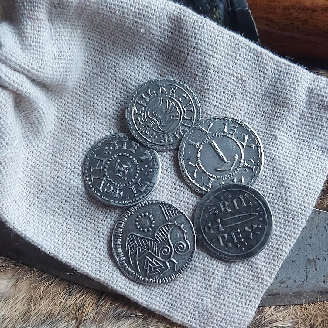 Set of Five Viking Coins Replicas Hand Struck Pewter Hammered Coins ...