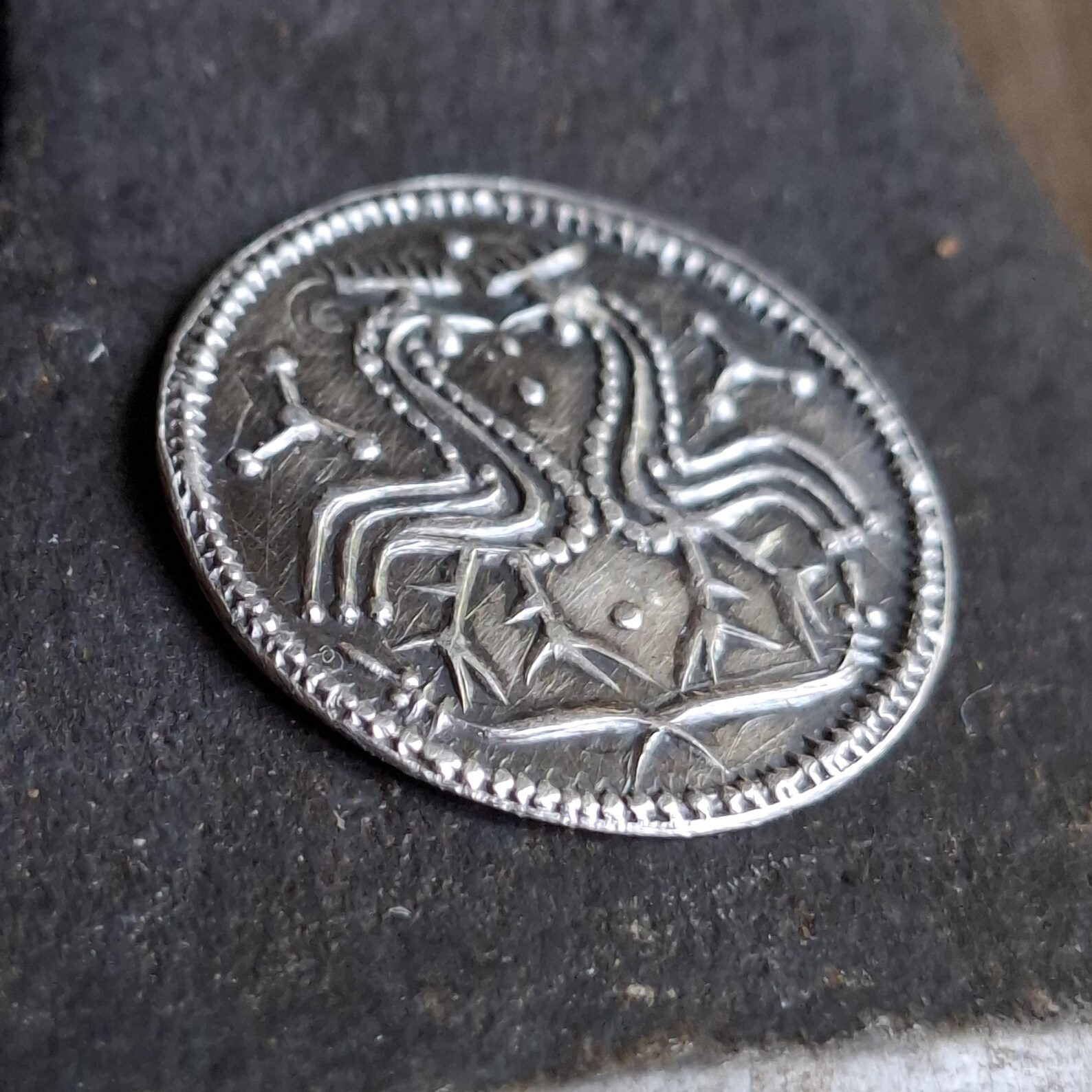 Fine Silver Viking Ship Coin Replica, Hand Stamped Rooster Motif - Etsy