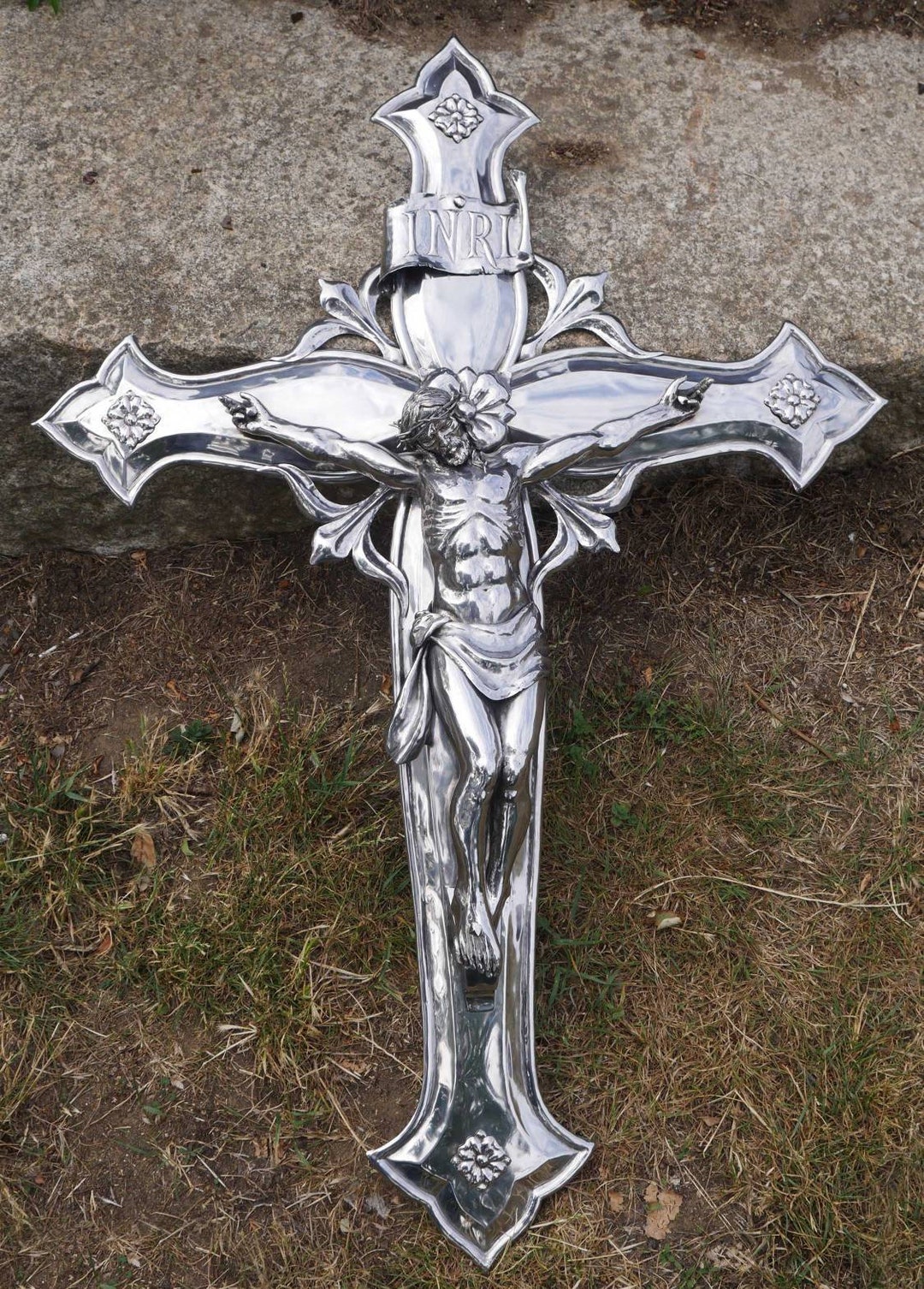 Stainless Steel Jesus Christ Crucifixion Large Hand Made Cross ...