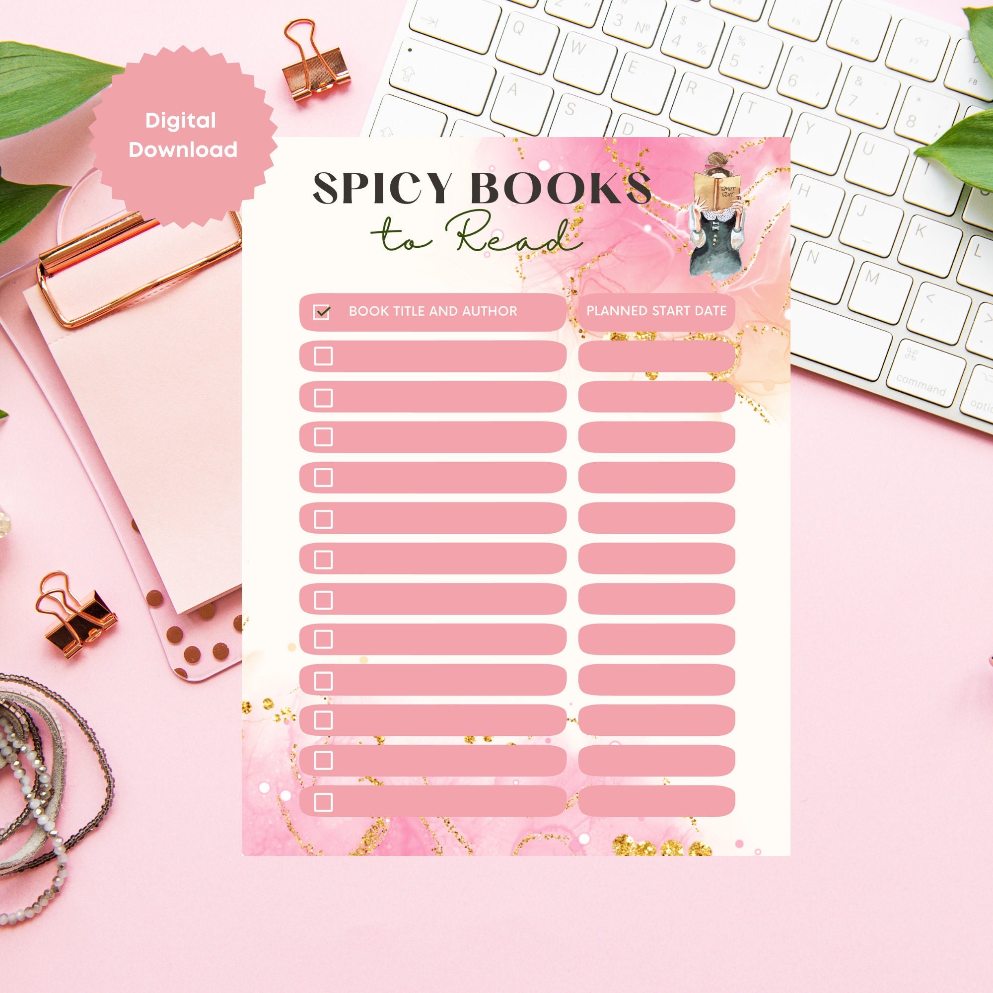 Spicy Book Printable Reading List Smutty Books to Read List Booktok ...