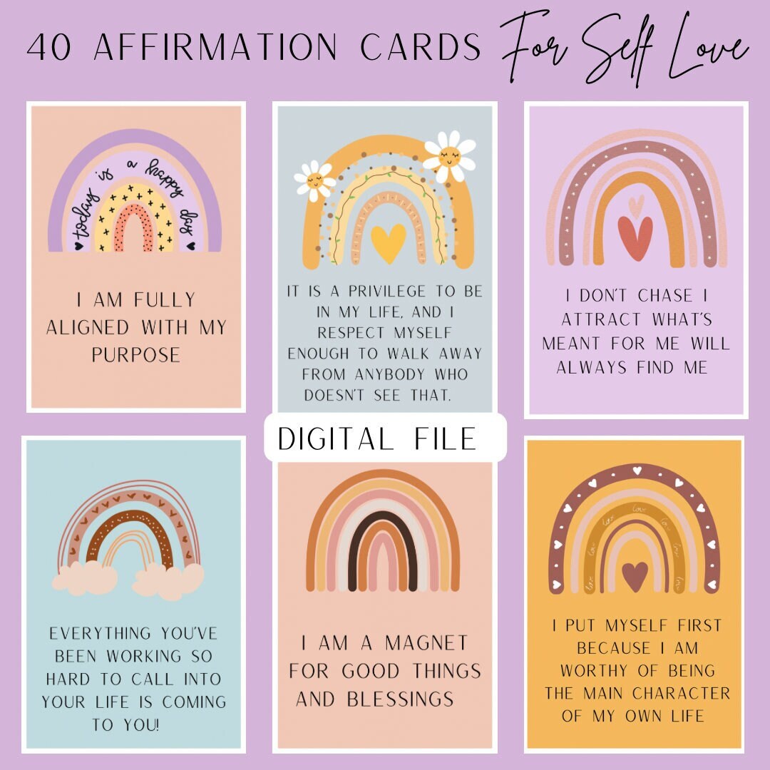 Self Love Affirmation Cards Printable, Affirmation Station Cards ...