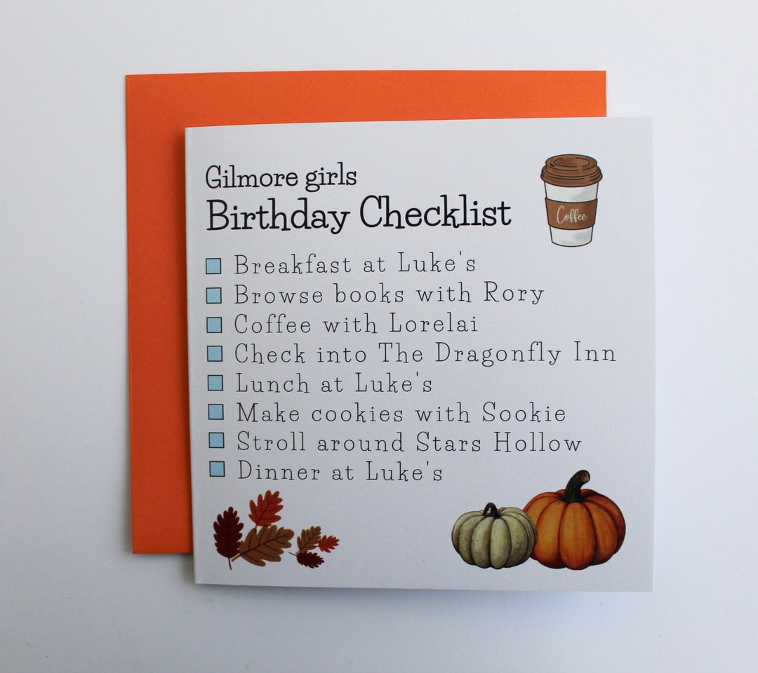 Gilmore Girls Checklist Birthday Card - Etsy