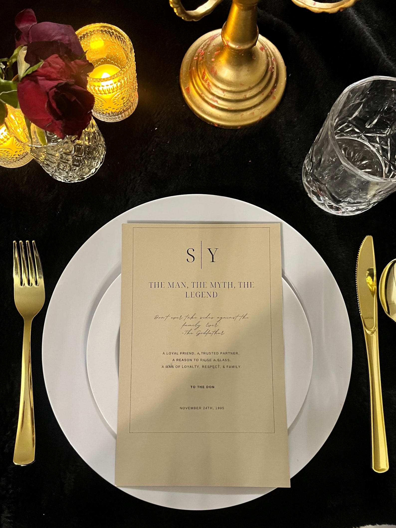 Plate Setting Menu With Satin Bow - Etsy