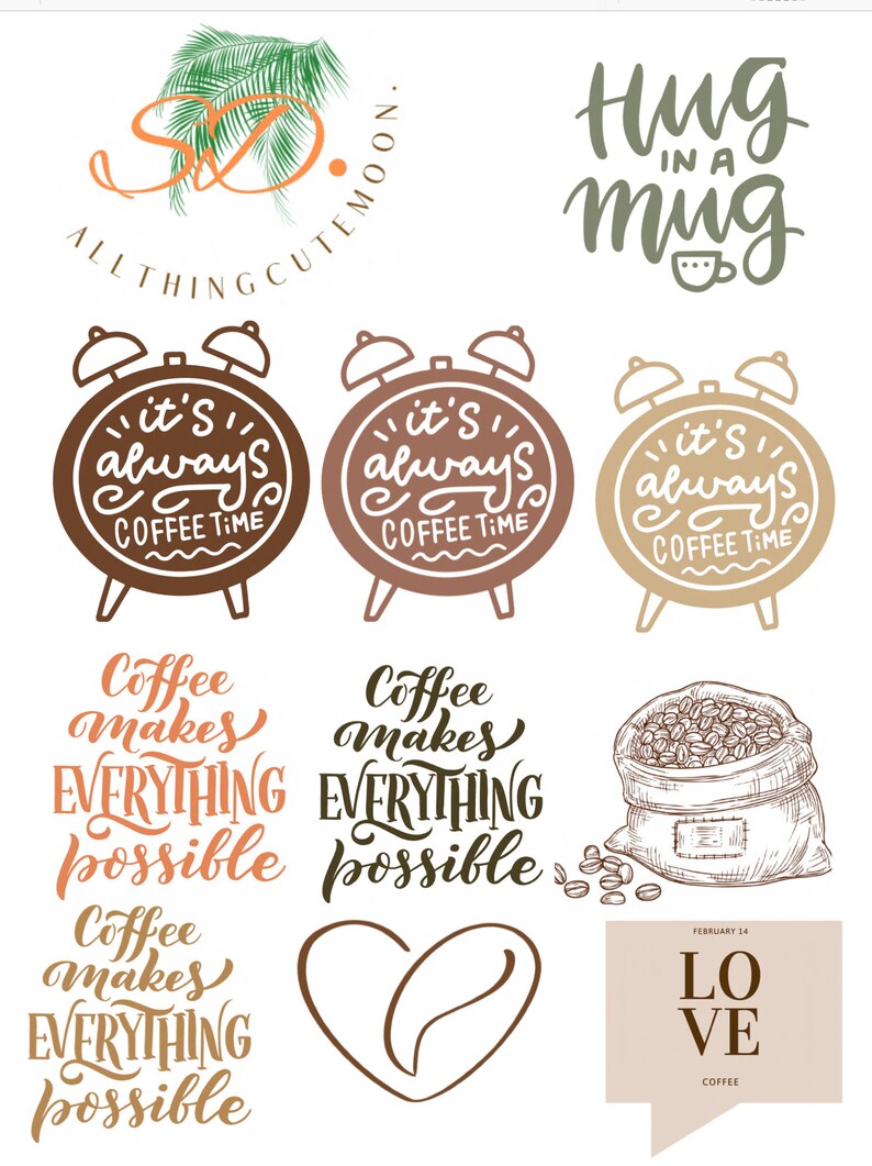 Coffee Lovers Sticker Pack/ Goodnotes Stickers/ Planner Stickers - Etsy