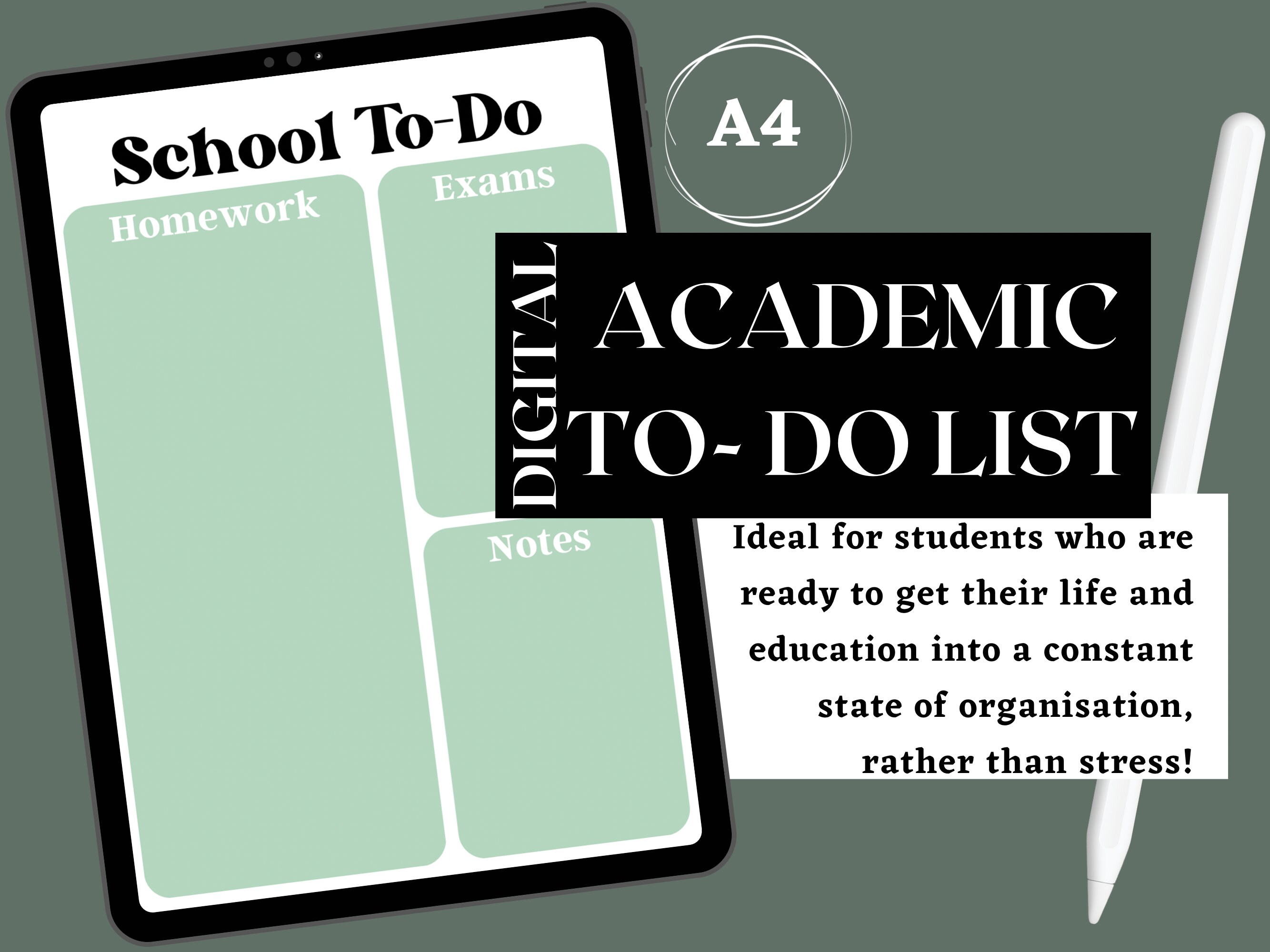 School Homework to Do List Digital and Printable A4 Checklist ...