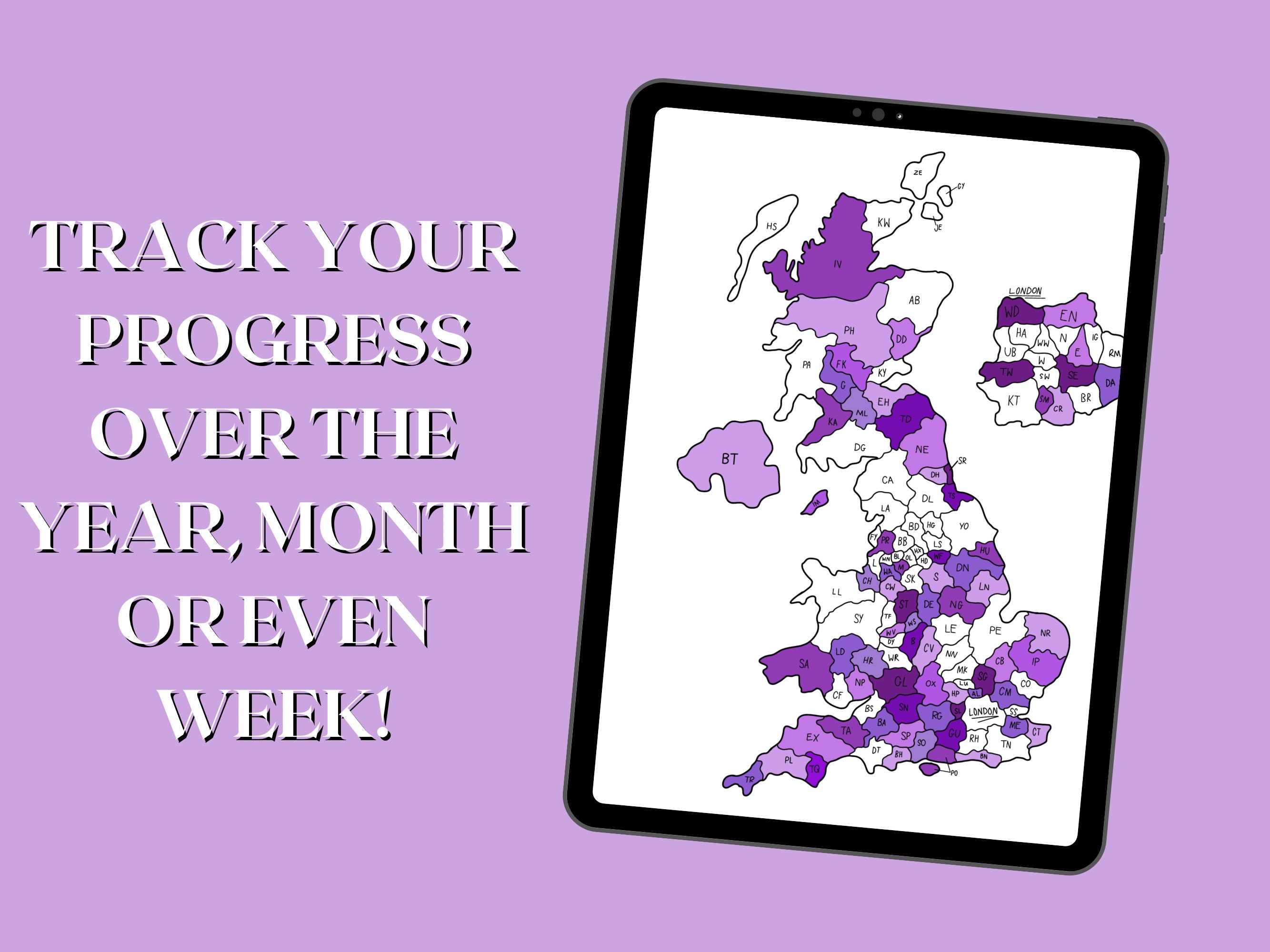 POSTCODE ORDER MAP Digital and Printable A4 Downloadable Order Tracker ...