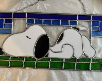 Snoopy Stained Glass Christmas - Etsy