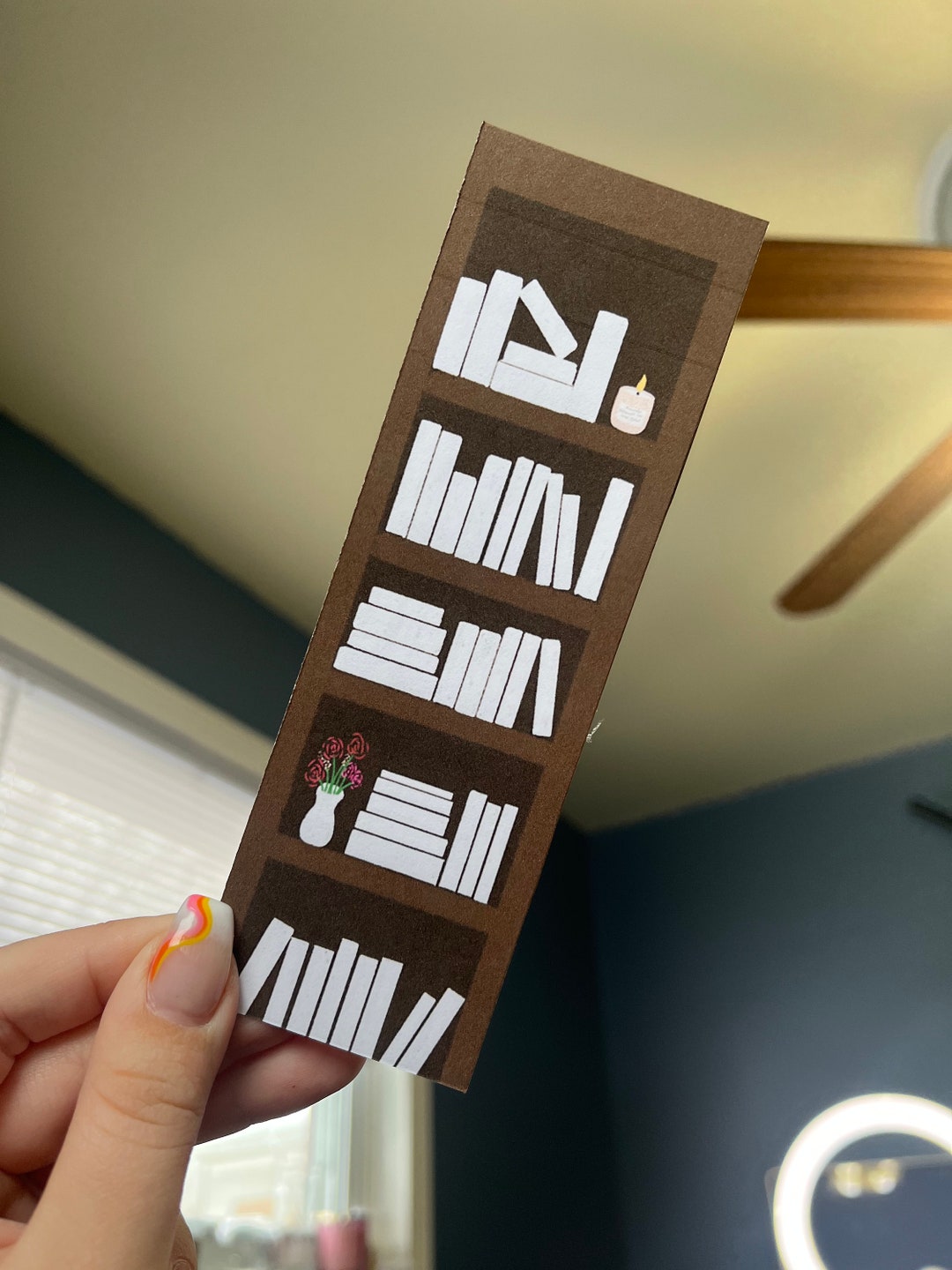 Bookshelf Progress Tracker Bookmark - Handmade and Hand-drawn Bookmarks ...