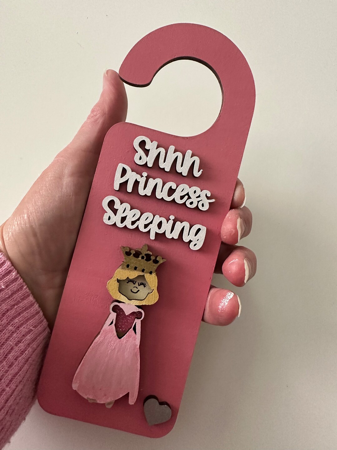 Pink Princess Themed Door Hanger, Girly Do Not Disturb Sign, Ssh ...