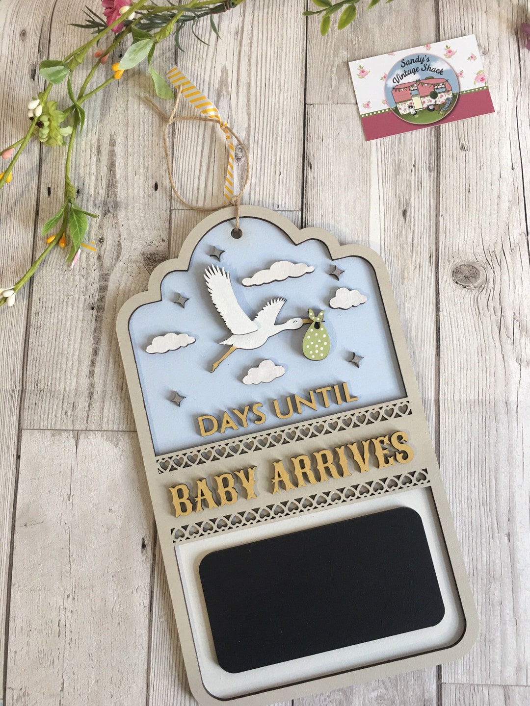 Pregnancy Countdown Black Board Sign, Baby Shower Gift, Days Until Baby ...
