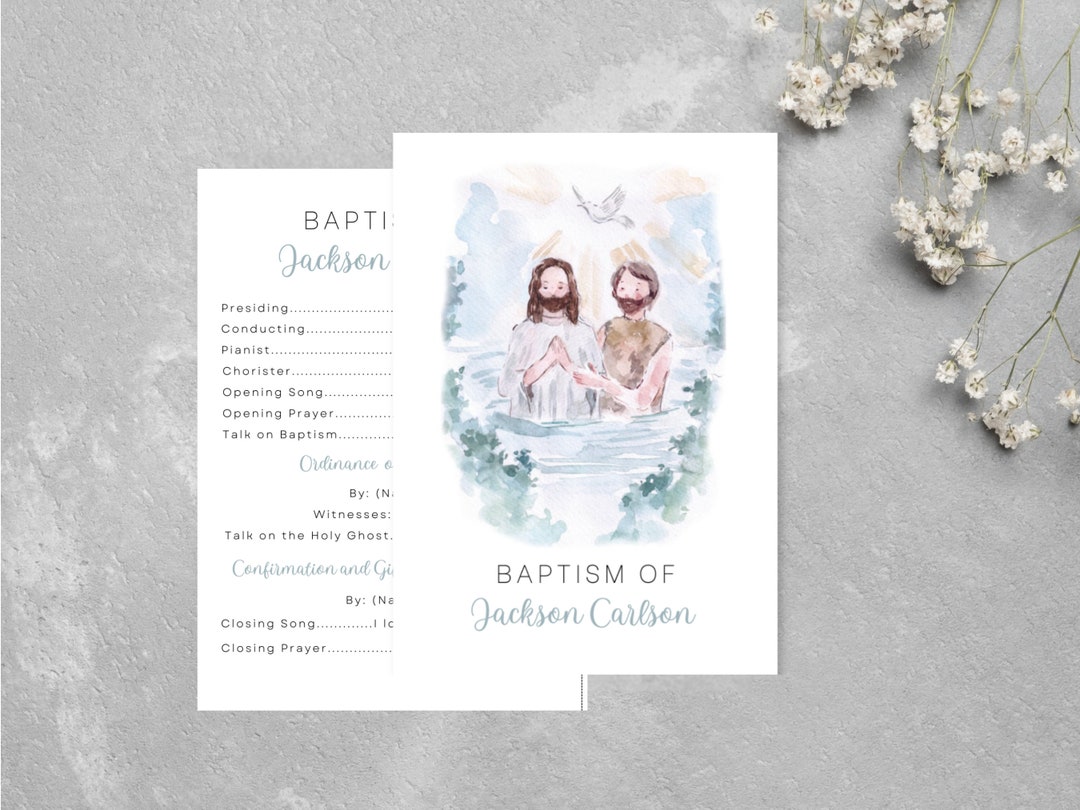 LDS Baptism Program Template | Print From Home Baptism Program | LDS ...