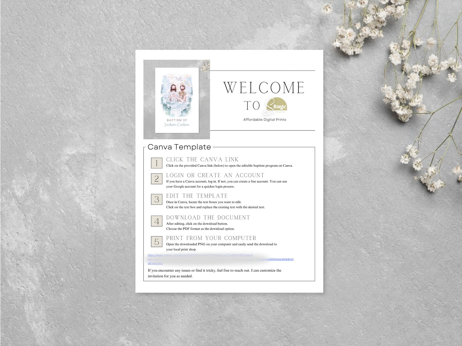 LDS Baptism Program Template | Print From Home Baptism Program | LDS ...