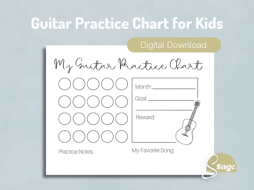 Guitar Practice Chart | Guitar Practice for Kids | Guitar Teacher ...