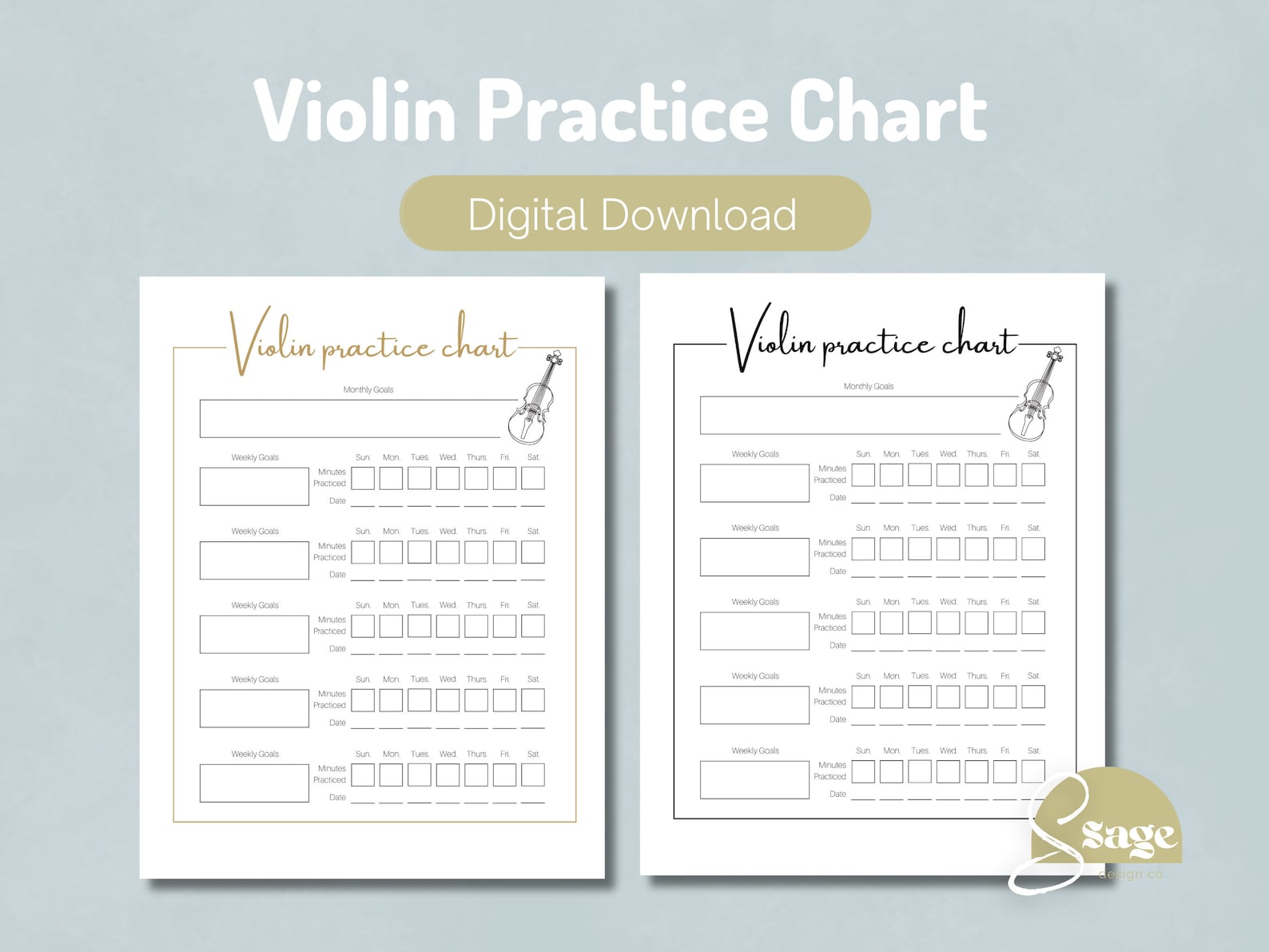 Violin Practice Chart Violin Practice for Kids Violin - Etsy
