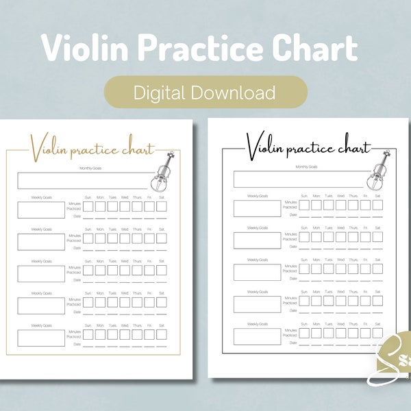 Kids Violin Practice Chart - Etsy