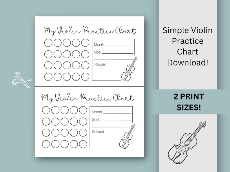 Violin Practice Chart Violin Practice for Kids Violin - Etsy
