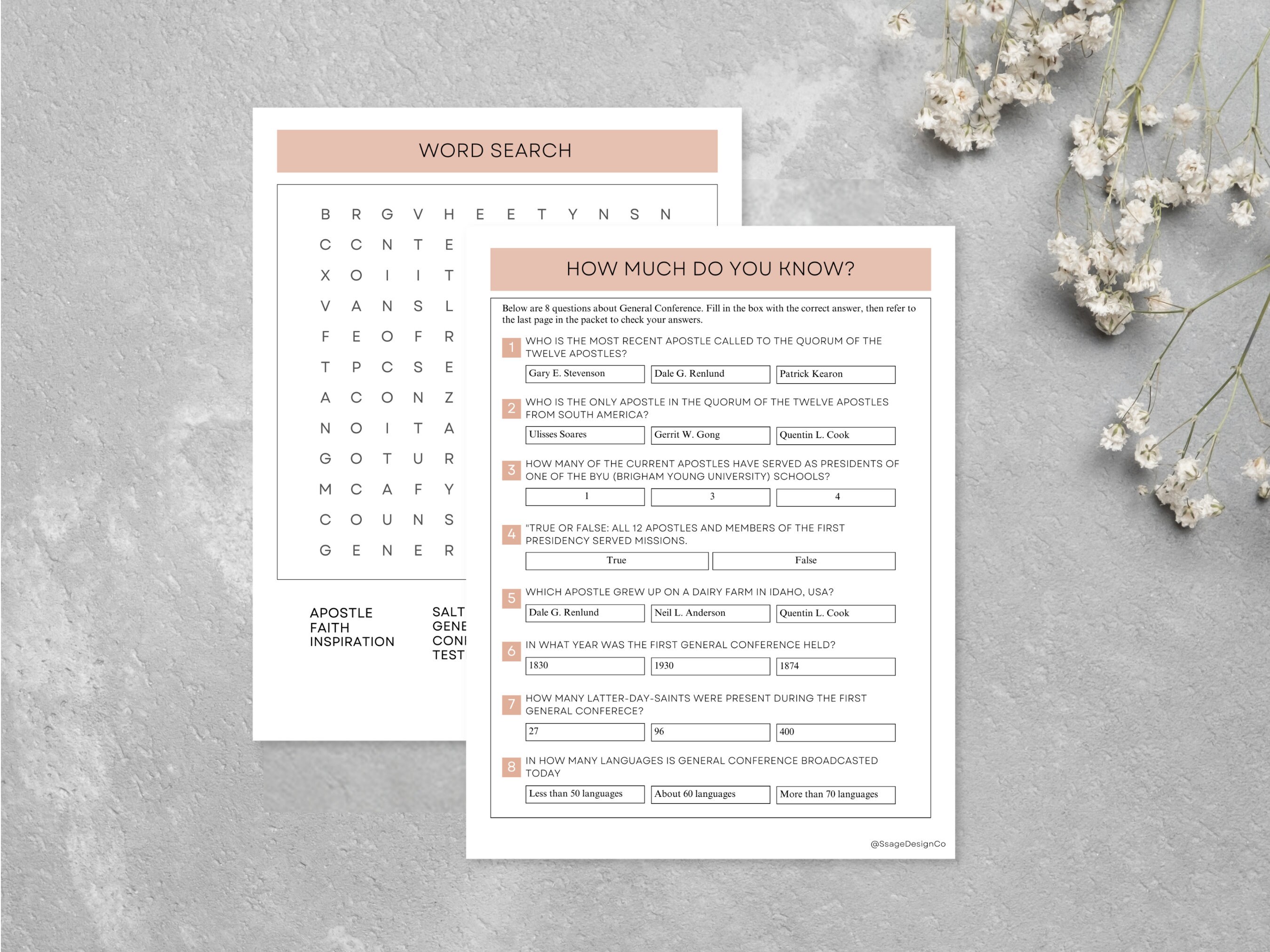 General Conference Activity Book for Kids and Teens Download LDS April ...