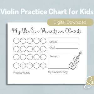 Violin Practice Chart Violin Practice for Kids Violin Teacher Violin ...