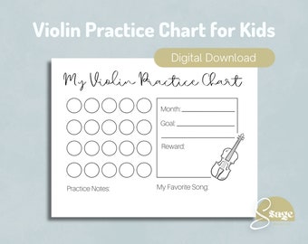 Music Practice Log Piano Practice Chart Violin Practice - Etsy