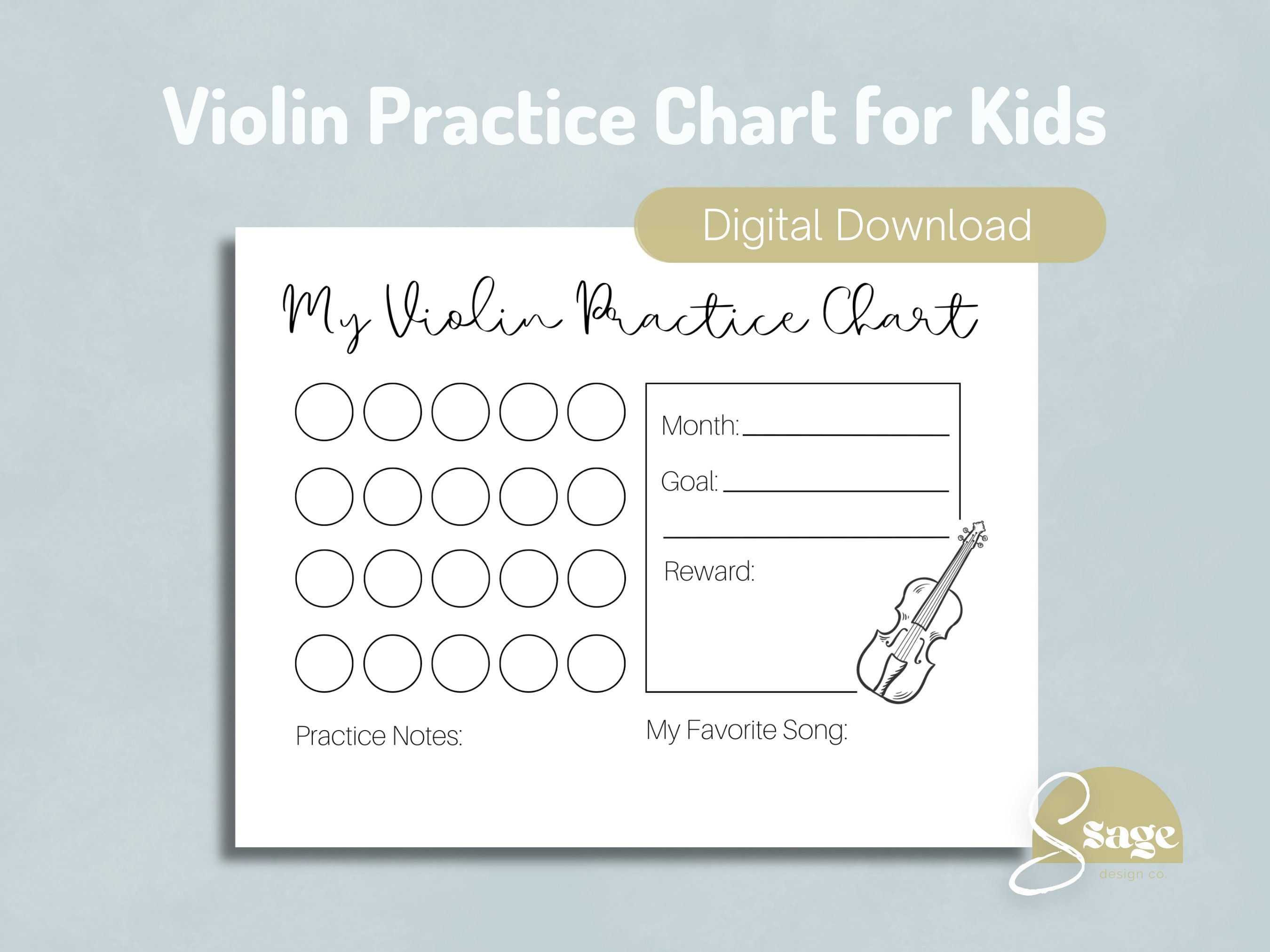 Violin Practice Chart Violin Practice for Kids Violin Teacher Violin ...