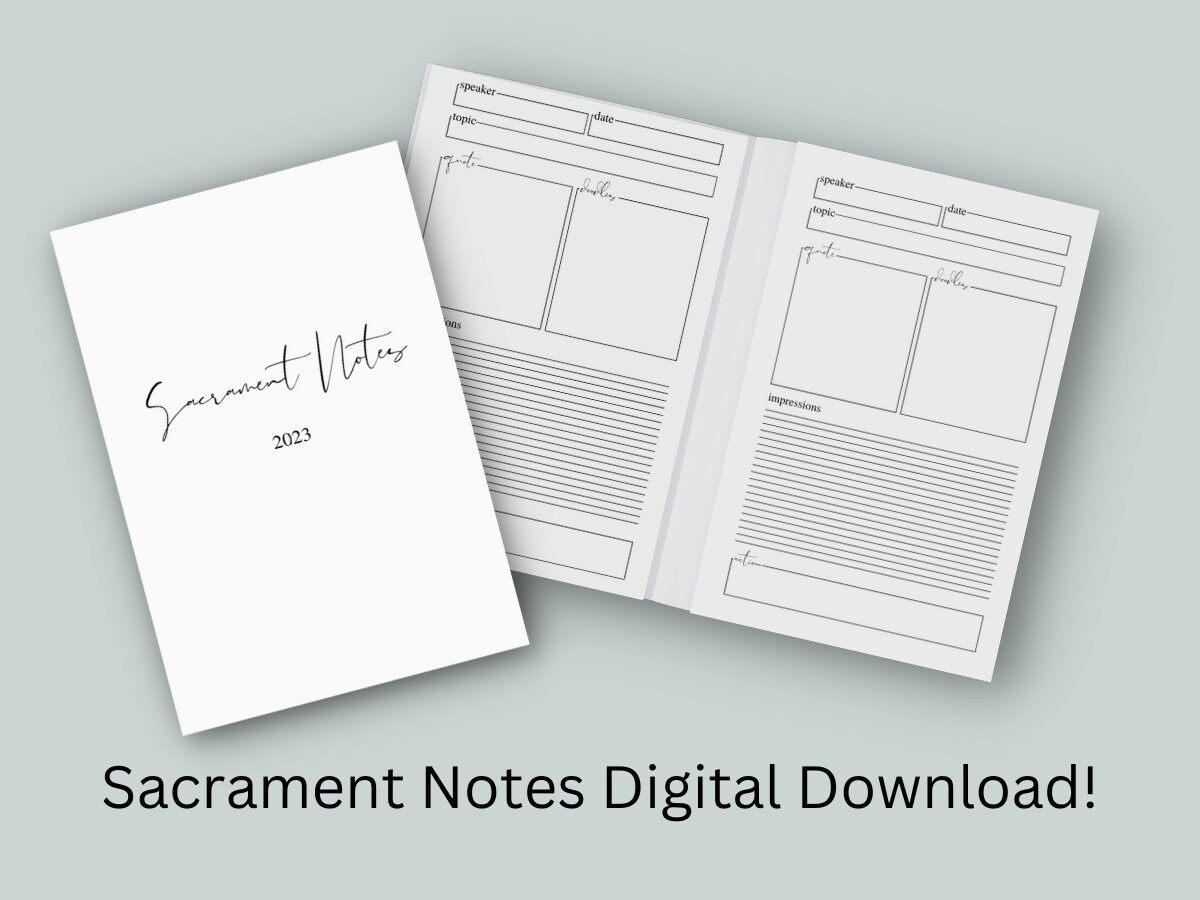 Teen and Adult LDS Sacrament Note Taking Digital Download - Etsy
