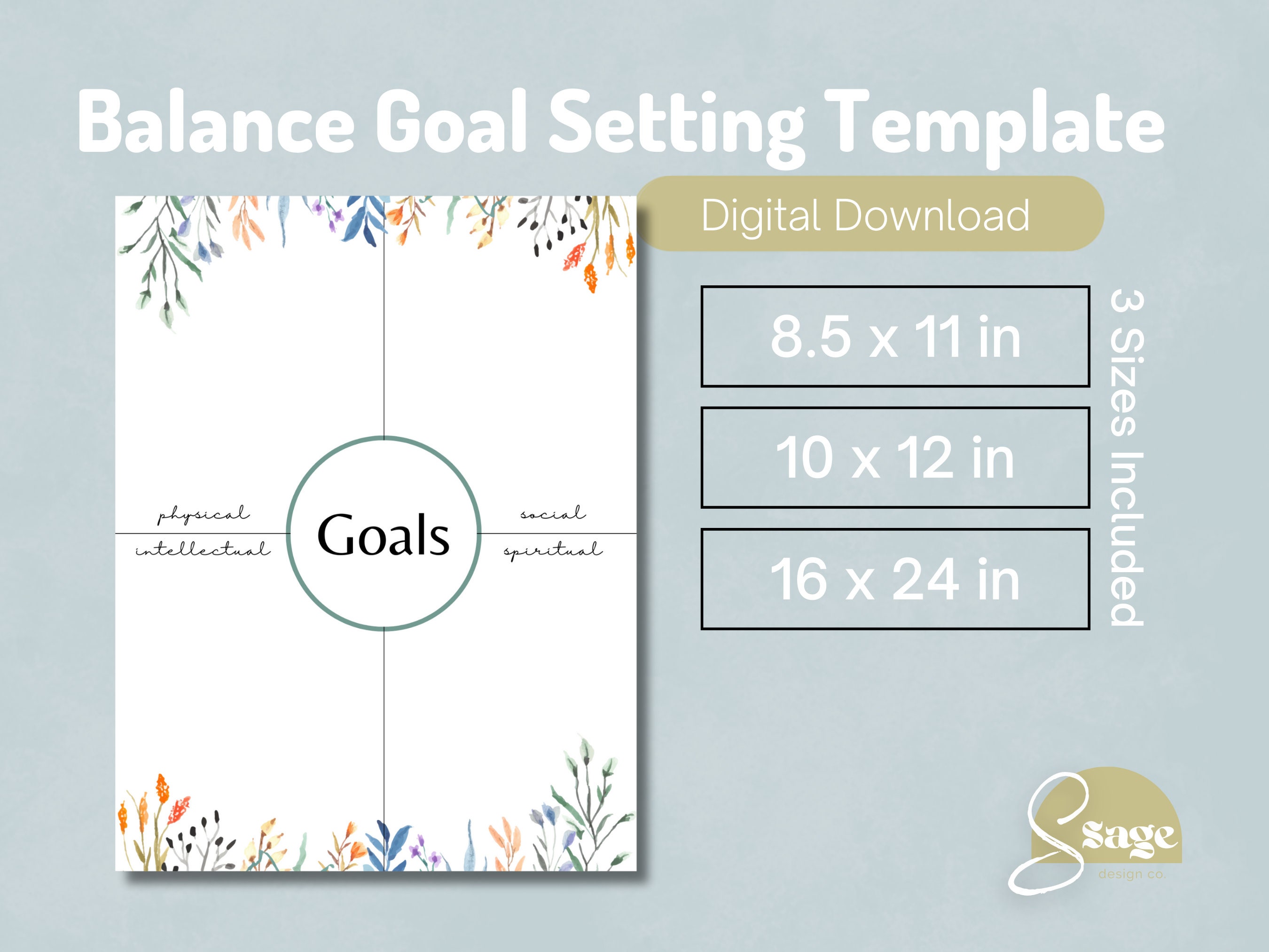 Balance Goal Setting Digital Download Youth and Kids Goal - Etsy Australia