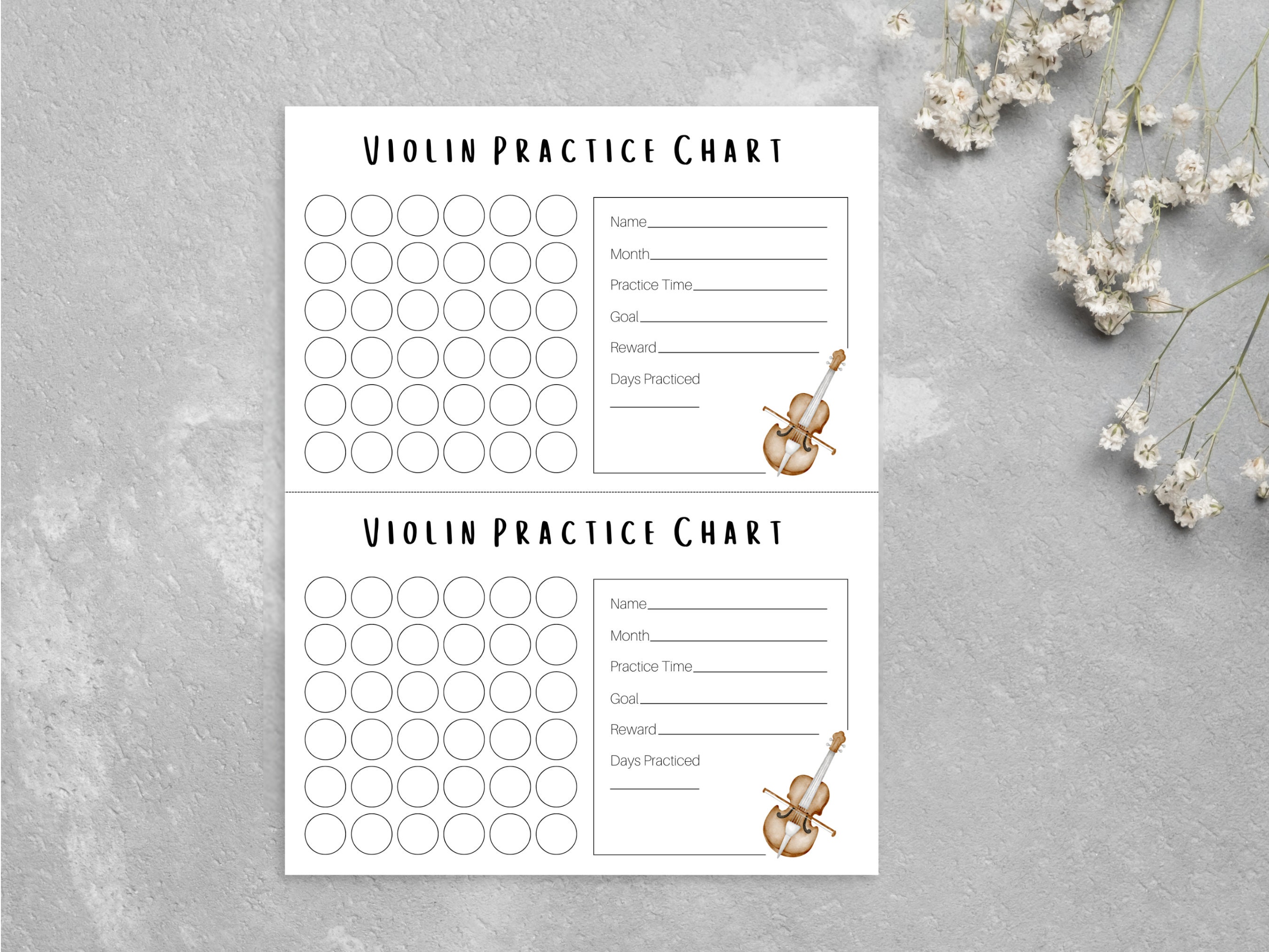 Violin Practice Chart Violin Practice for Kids Violin Teacher Violin ...