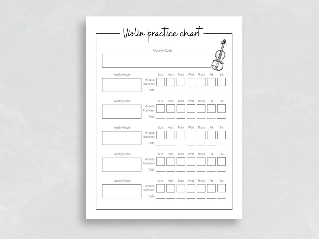 Violin Practice Chart | Violin Practice for Kids | Violin Teacher ...