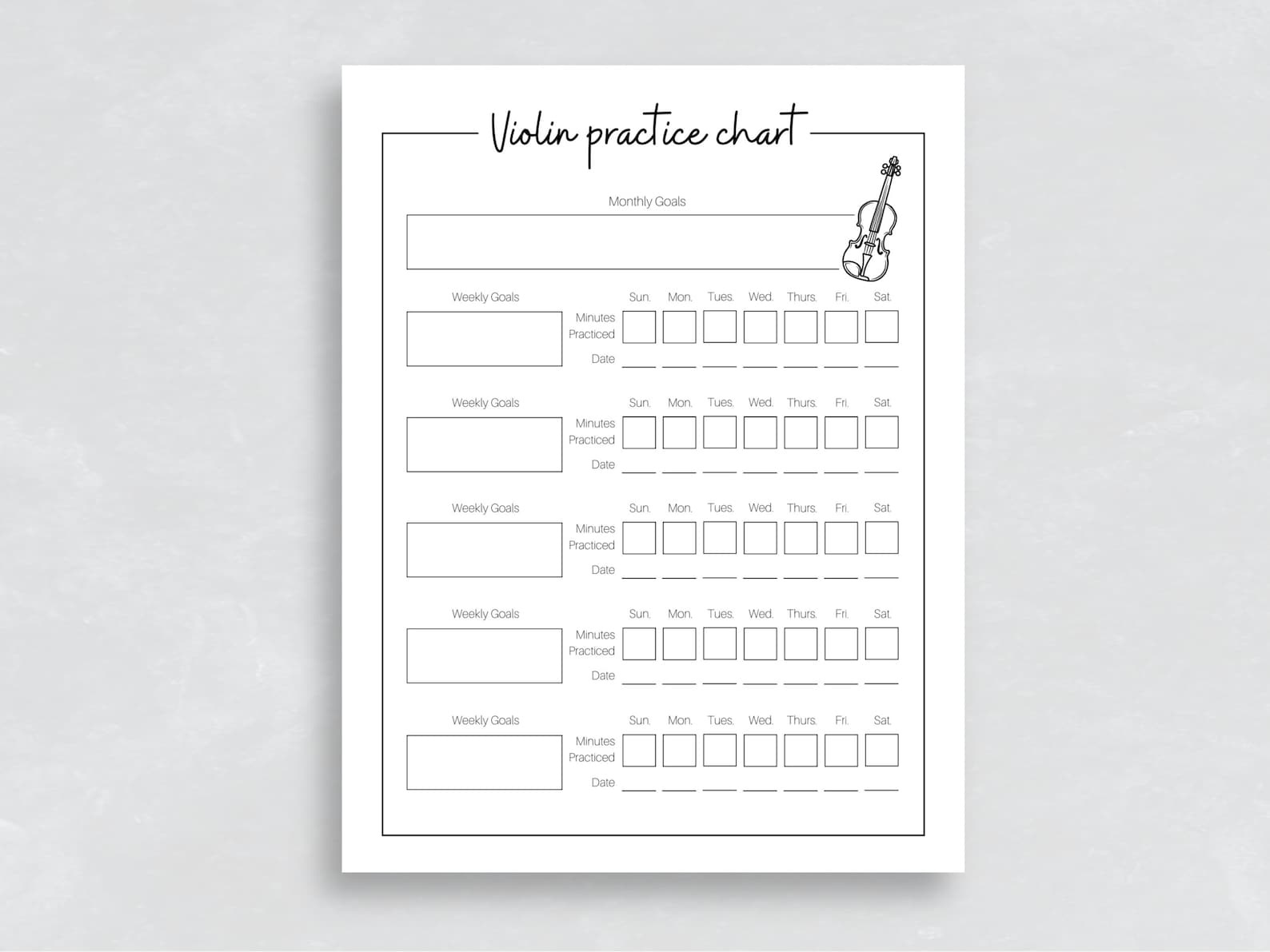 Violin Practice Chart | Violin Practice for Kids | Violin Teacher ...