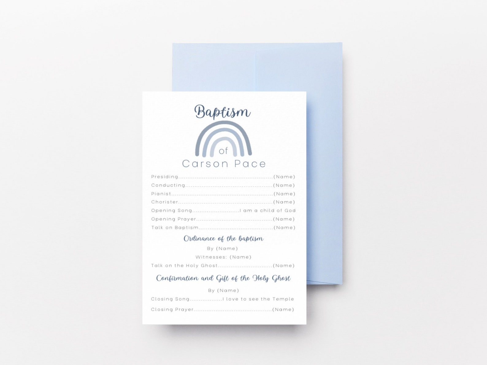 LDS Baptism Program Template | Easy Baptism Template | LDS Baptism ...