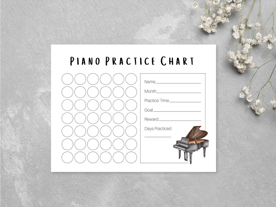 Piano Practice Chart Piano Practice for Kids Piano Teacher Piano ...