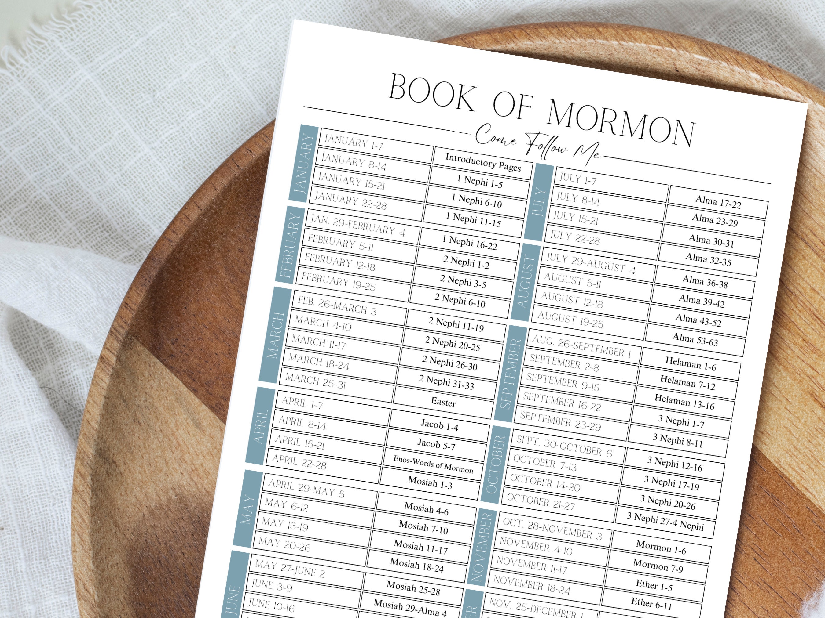 Come Follow Me Book of Mormon Reading Schedule | Come Follow Me 2024 ...