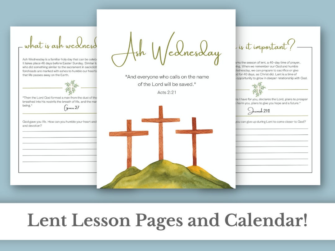 Lent Lesson Activity Pages 11 Pages Ash Wednesday Lent Calendar Kids ...