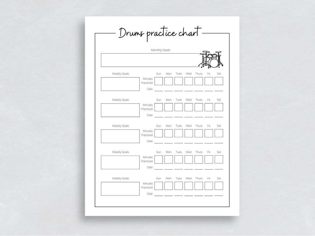 Drums Practice Chart | Drums Practice for Kids | Drum Teacher | Drum ...