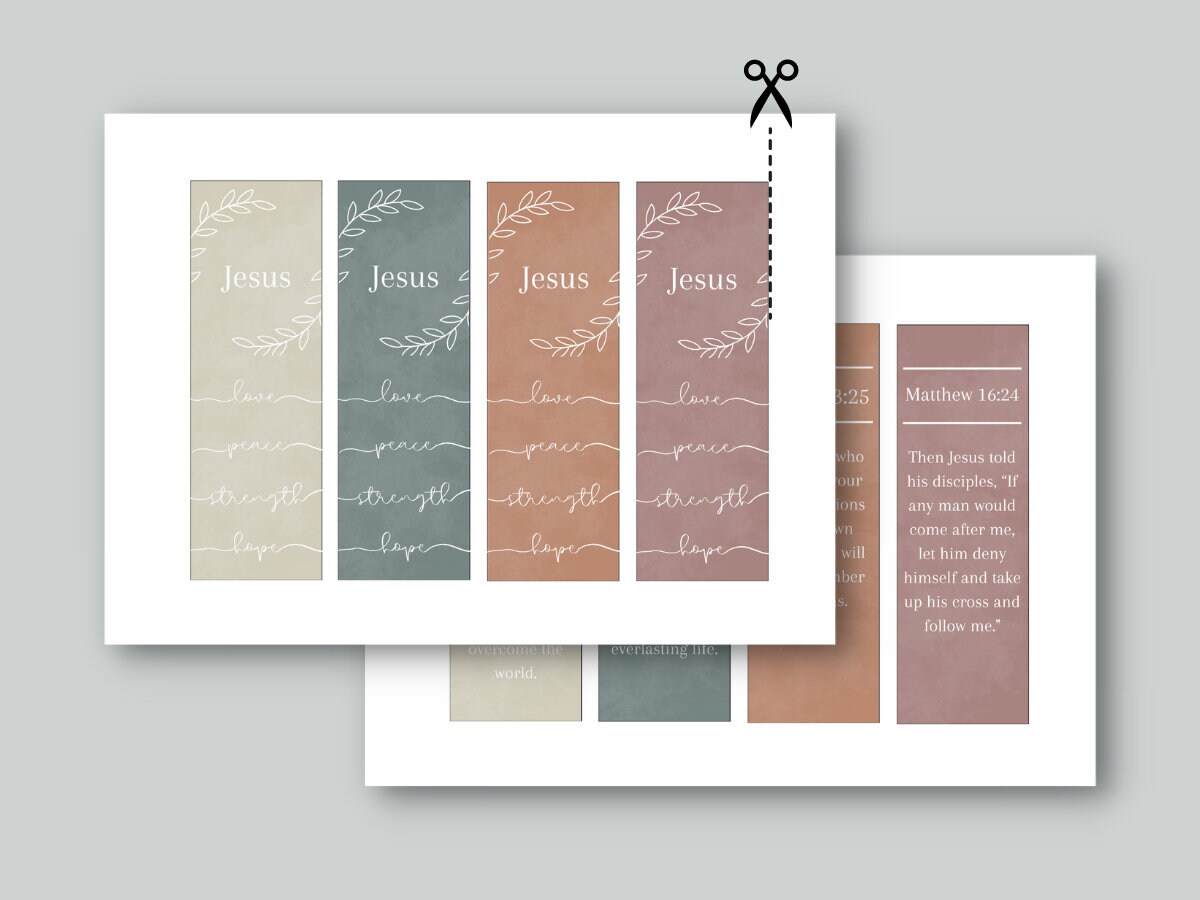 Jesus Bookmarks Digital Download | 4 Options | Bible Study Bookmarks ...