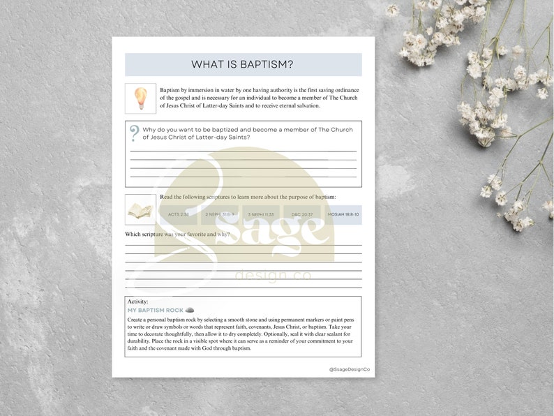Baptism Preparation Book | Digital Download | LDS Baptism | Baptism ...