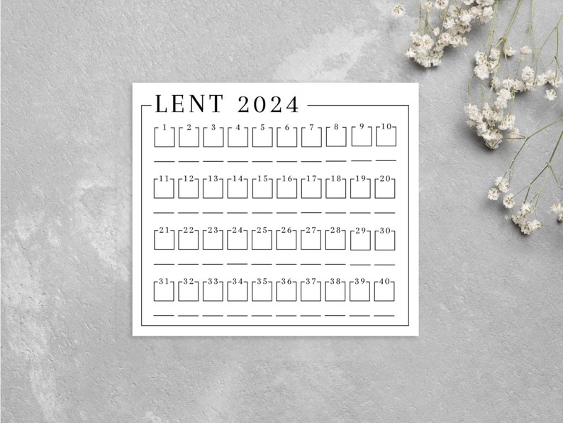 LENT Tracker 2024 Handout | Lent Scripture Study | Daily Lent Study ...