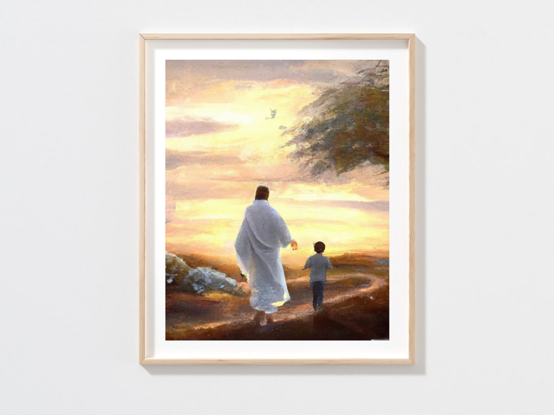 Divine Steps | Jesus and Child Art | Jesus Walking With Child | Divine ...