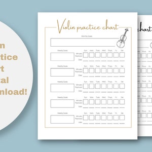 Violin Practice Chart Violin Practice for Kids Violin - Etsy