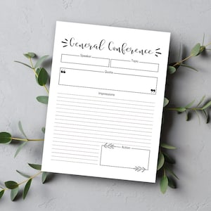 General Conference Note Taking Instant Download LDS - Etsy
