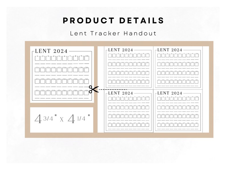 LENT Tracker 2024 Handout | Lent Scripture Study | Daily Lent Study ...
