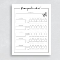 Printable Music Instrument Practice Log Chart Sheet | Band & Orchestra ...