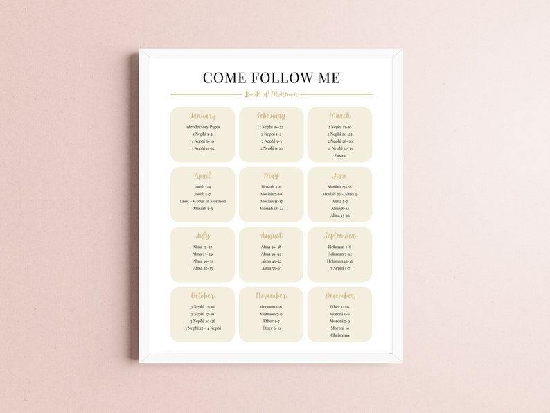 Come Follow Me Book of Mormon Reading Schedule | Come Follow Me 2024 ...